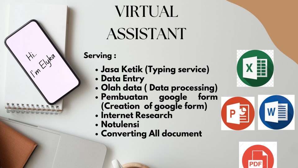 Virtual Assistant dan Jasa Data Entry Ms Office ( Word, Excel,Power point, Spredsheet)