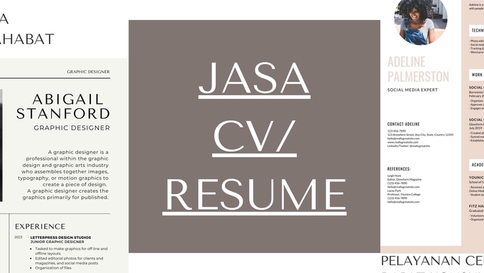 Desain CV/Resume Minimalis Elegan Murah