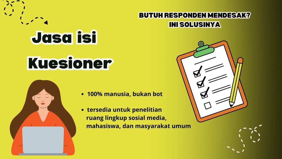 Jasa Isi Kuesioner (Responden Manusia, Bukan Bot)
