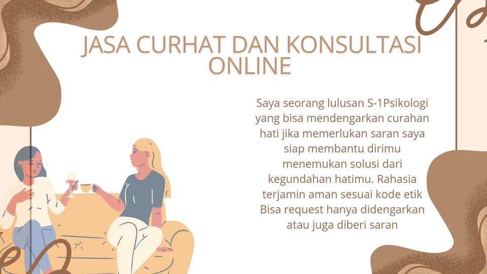 Jasa konsultasi/ Teman curhat online