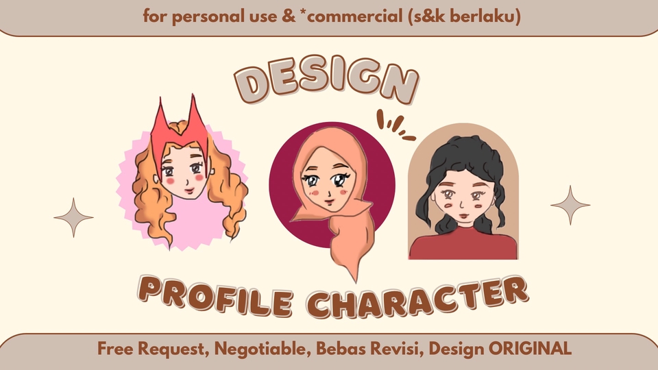 Ilustrasi karakter untuk profil