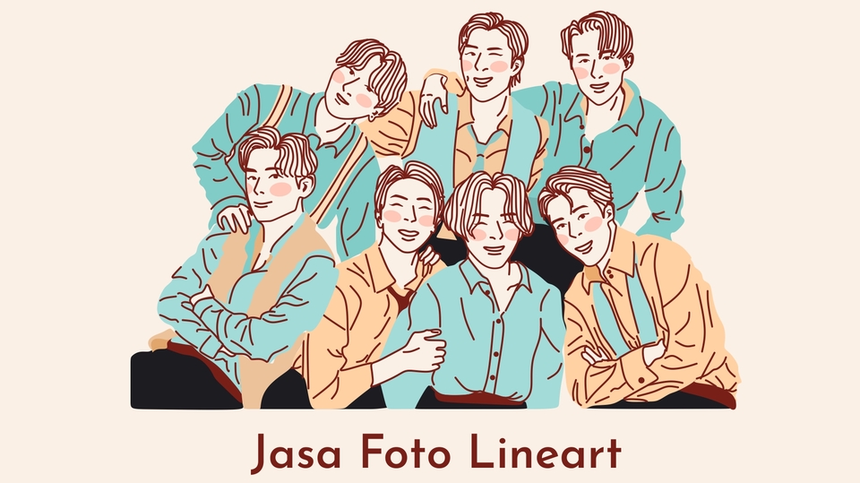 Jasa Edit Vector Line Art Lucu Full Body