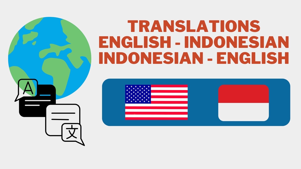 I will manually translate from English to Indonesian and vice versa
