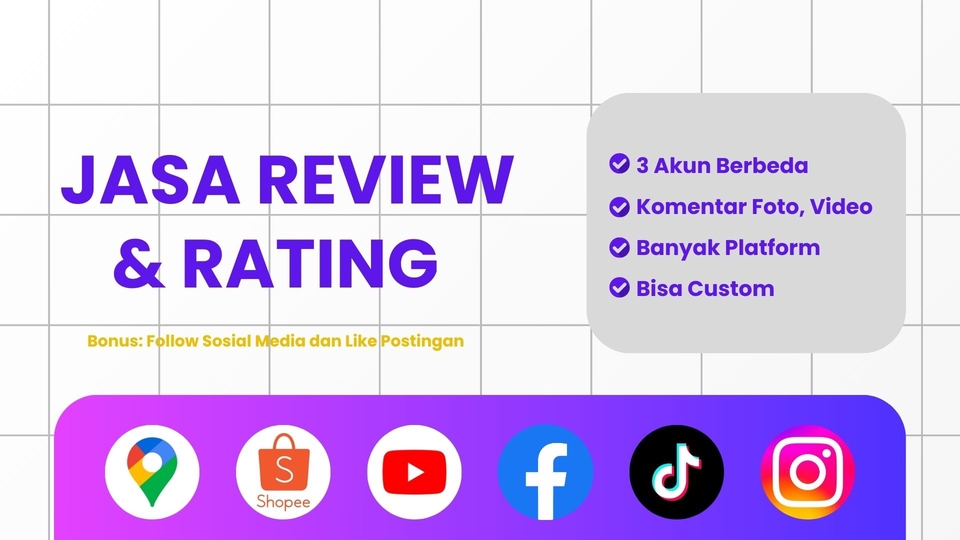 JASA REVIEW & RATING (MARKETPLACE & SOSIAL MEDIA)