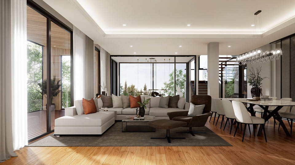 ทำภาพ Interior 3D Perspective