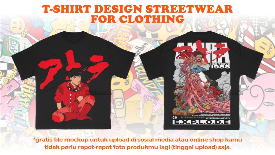 Desain Kaos Tema Streetwear Urban Clothing