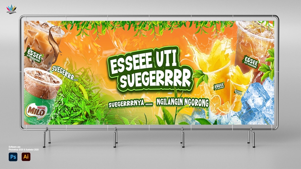 Desain Spanduk, X Banner, Roll Banner, & Poster
