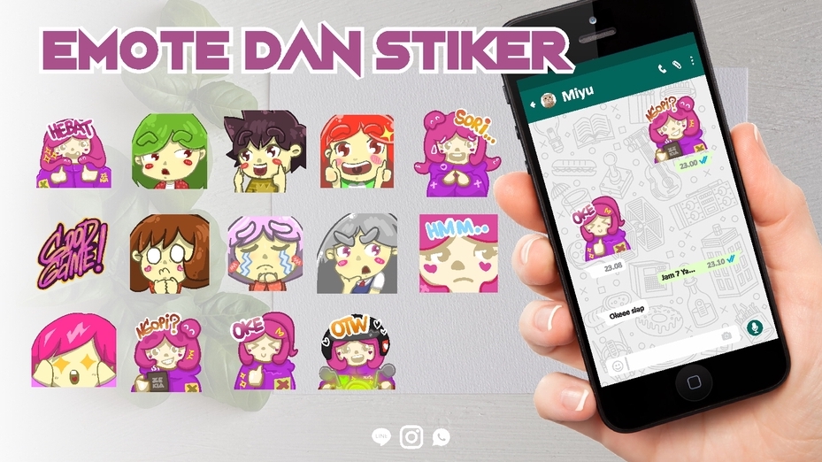 Desain Stiker Digital Lucu untuk Keperluan Produk Anda (Stiker Whatsapp ...