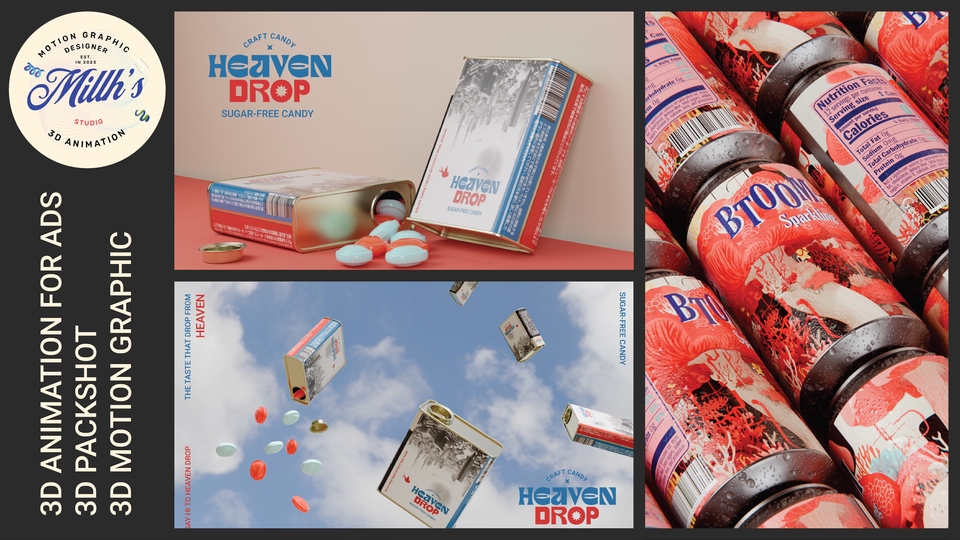 รับทำ 3D Packshot, 3D Animation Ads, 3d Motion graphic