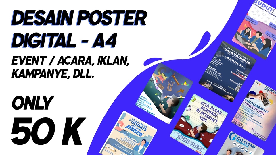 Desain Poster Digital Acara, Iklan, Kampanye, dll. - FREE REVISI