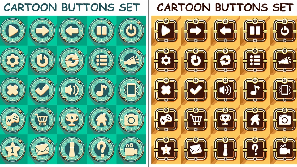 vector cartoon button as navigation button