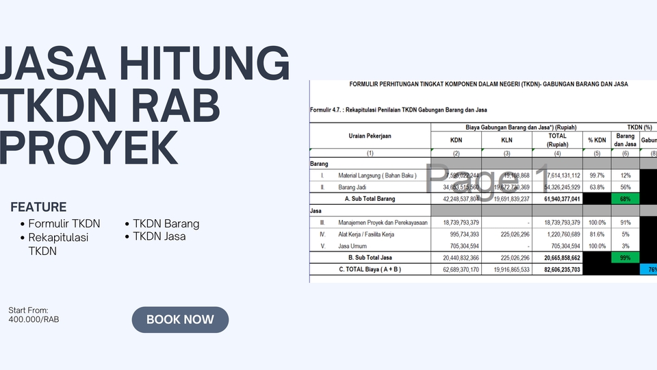 JASA MENGHITUNG TKDN (TINGKAT KOMPONEN DALAM NEGERI) UNTUK RAB PROYEK