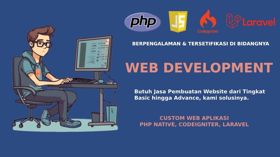 Jasa Pembuatan Aplikasi Berbasis Web menggunakan PHP Native, CodeIgniter, Laravel