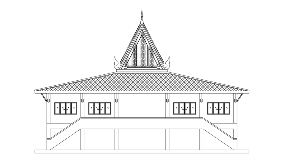 เขียนแบบและออกแบบวัดและศาสนสถานต่างๆโบสถ์ วิหาร บ้านและอาคาร แบบ 2D รับ ...