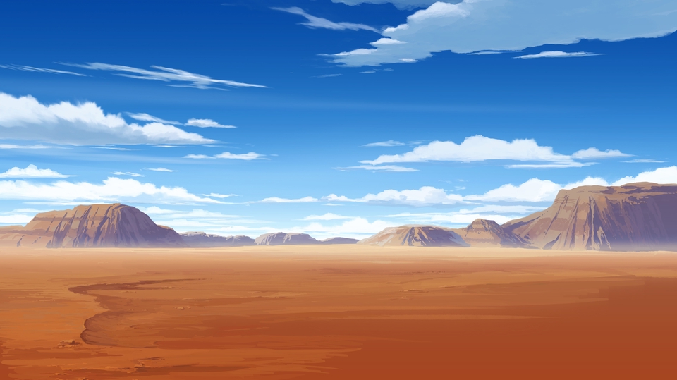 Membuat gambar background 2D untuk animasi kartun atau game.