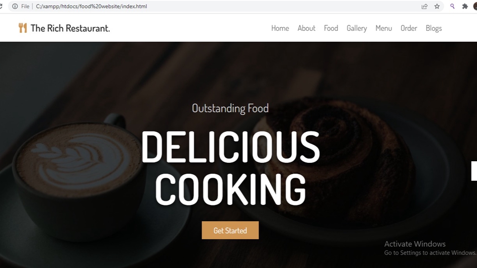 Website-Based Restaurant Application UI/UX Design
