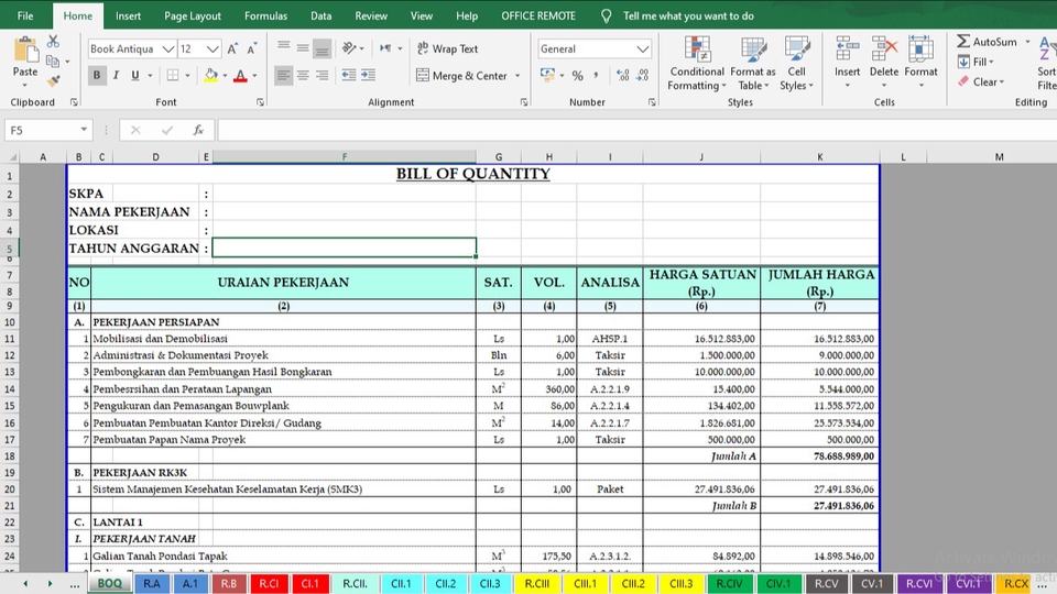 Perhitungan Rencana Anggaran Biaya Proyek Konstruksi