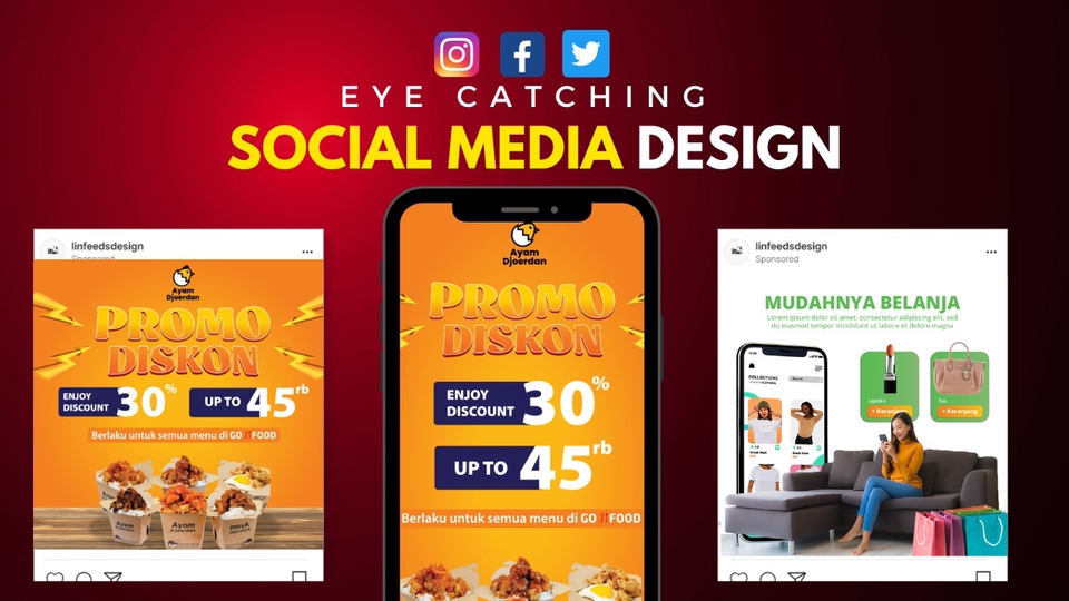 Desain Konten Promosi Feeds Instagram/Social Media Desain untuk UMKM