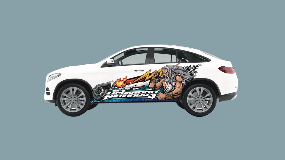 Desain illustrasi decal mobil