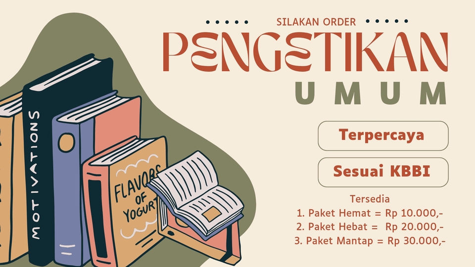 Jasa Ketikan Umum, edit data, dan salin data