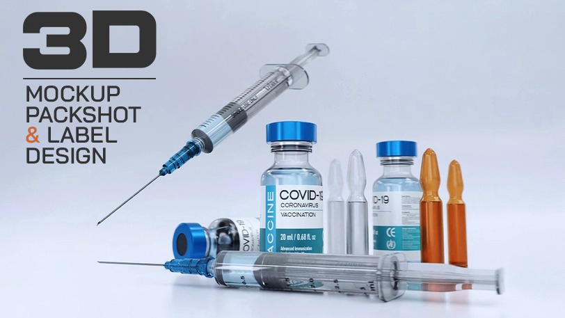 3D Mockup Packshot & Label Design