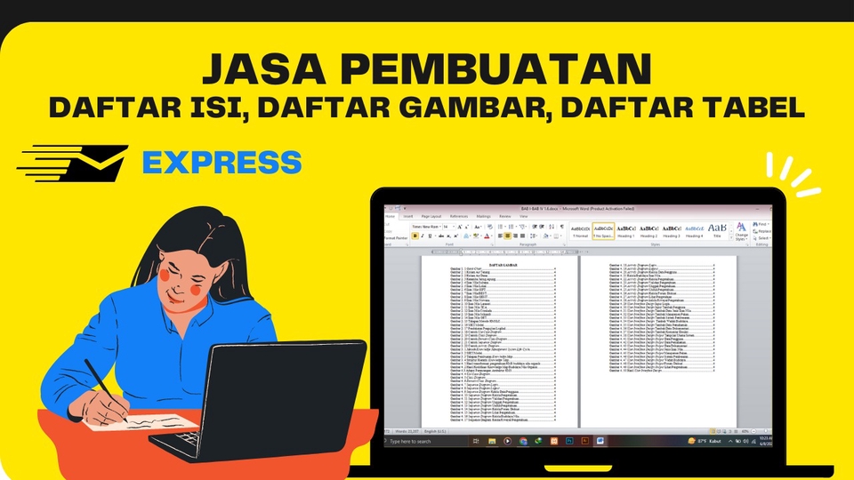 Jasa Pembuatan Daftar Isi, Daftar Gambar, Daftar Tabel