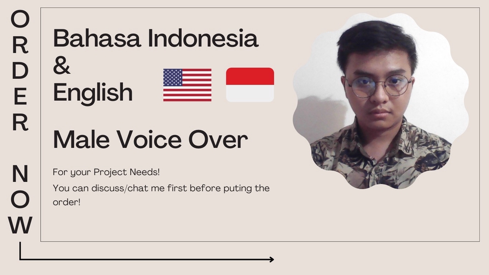 Man Voice Over/Dubbing (Indonesia/English)