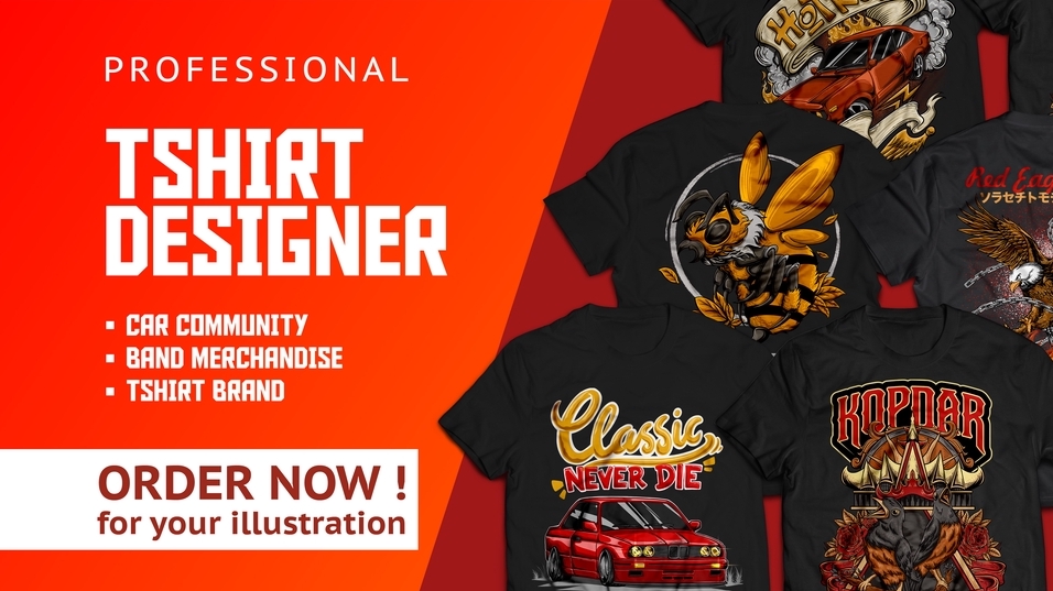 Desain Kaos Illustrasi Custom Keren