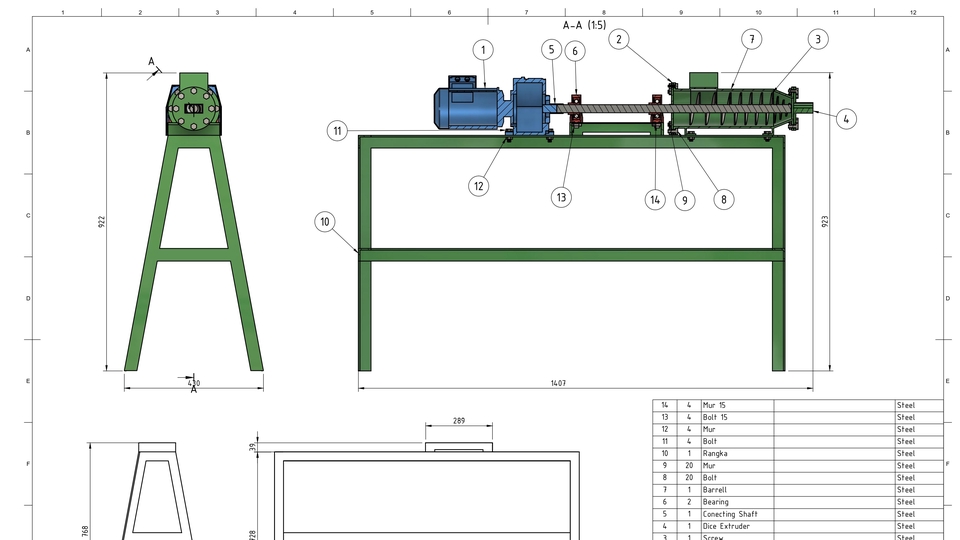 Jasa Gambar Komponen Mesin Per part