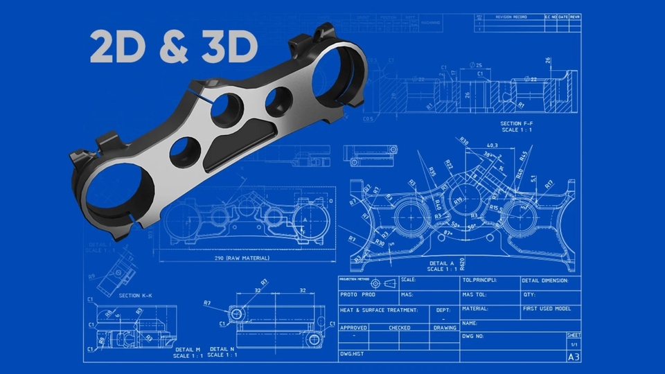 Desain 2D technical drawing