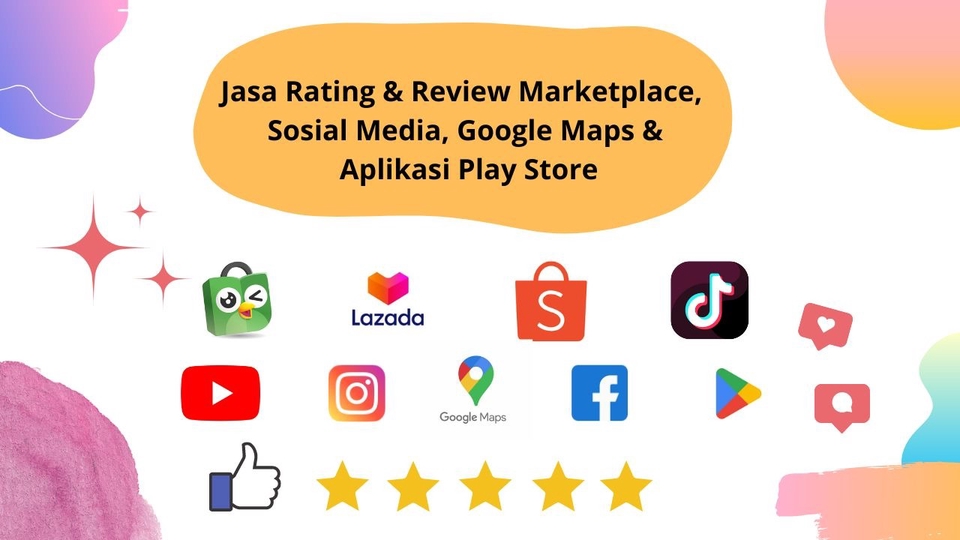Jasa Rating dan Review Marketplace, Sosial Media, goole maps dan ...