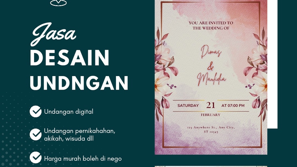 CETAK UNDANGAN (pernikahan, wisuda ,lamaran dll)