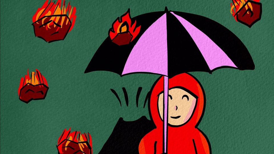 Young girl in natural disaster