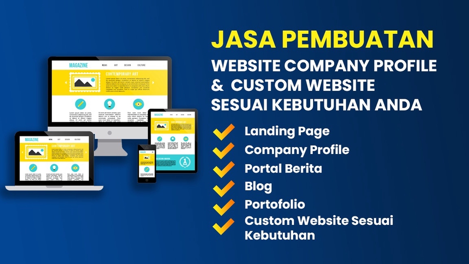 Pembuatan Website Company Profile, Portal Berita, Portofolio & Aplikasi Sesuai Kebutuhan Anda