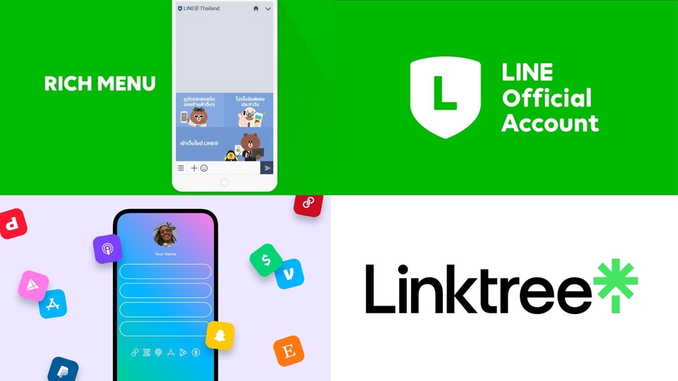 ออกแบบLinktree และ Rich Menu, Rich Message, Card Message ให้ Line ...