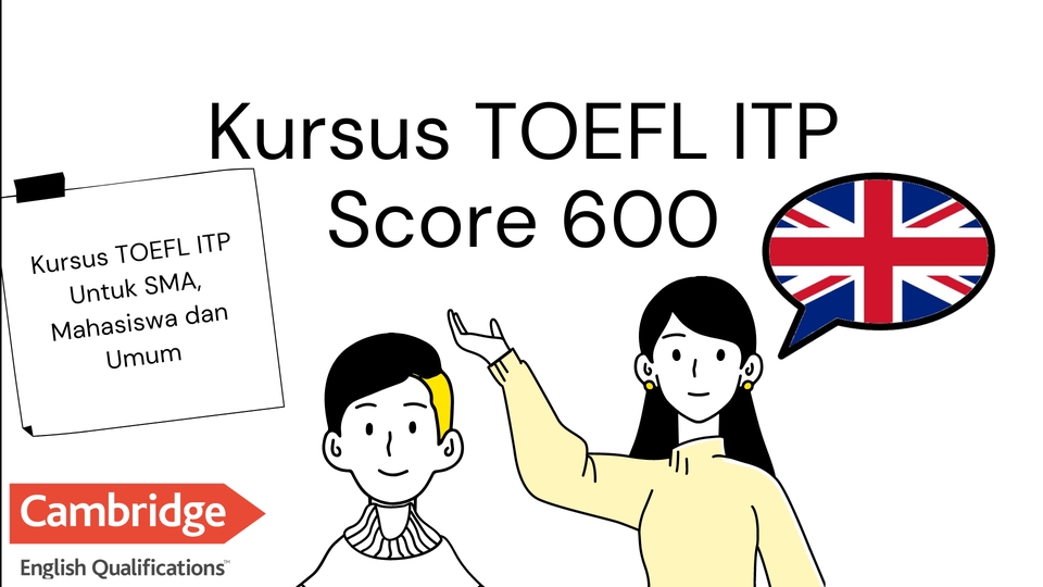 Kursus TOEFL ITP Siswa SMA, Mahasiswa , dan Umum | BONUS FREE latihan percakapan Bahasa Inggris