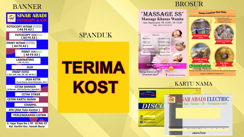 Jual design Spanduk/Banner/Kartu Nama/Brosur
