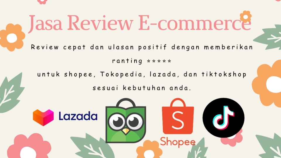 Review Bintang 5 (Shopee, Lazada, Tokopedia)