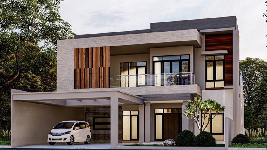 Desain Rumah Arsitek Modern ,IMB ,Gambar Kerja & 3D Rendering Realistik