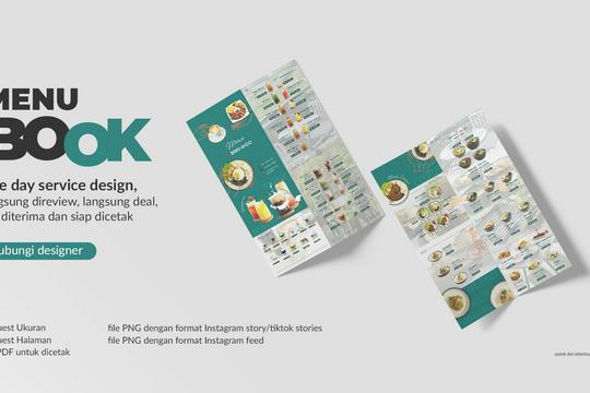 Design Buku Menu cetak dan E-menu