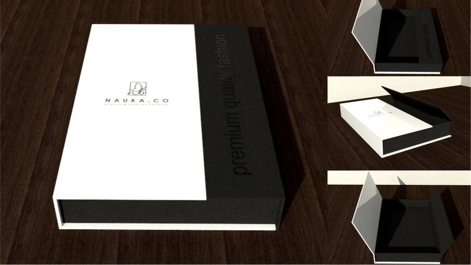 Design Box Packaging premium untuk kemasan fashion gaya modern minimalis