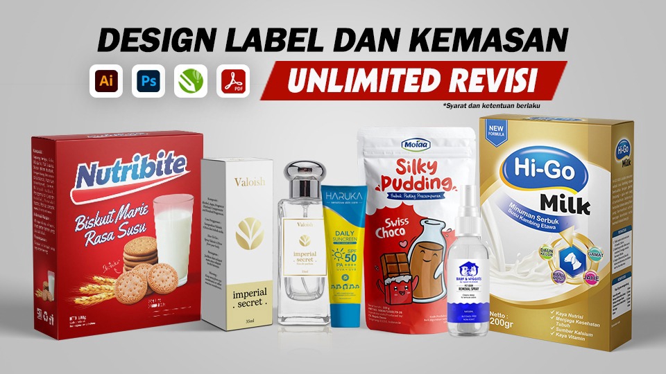 UNLIMITED REVISI - DESAIN LABEL, PACKAGING, KEMASAN