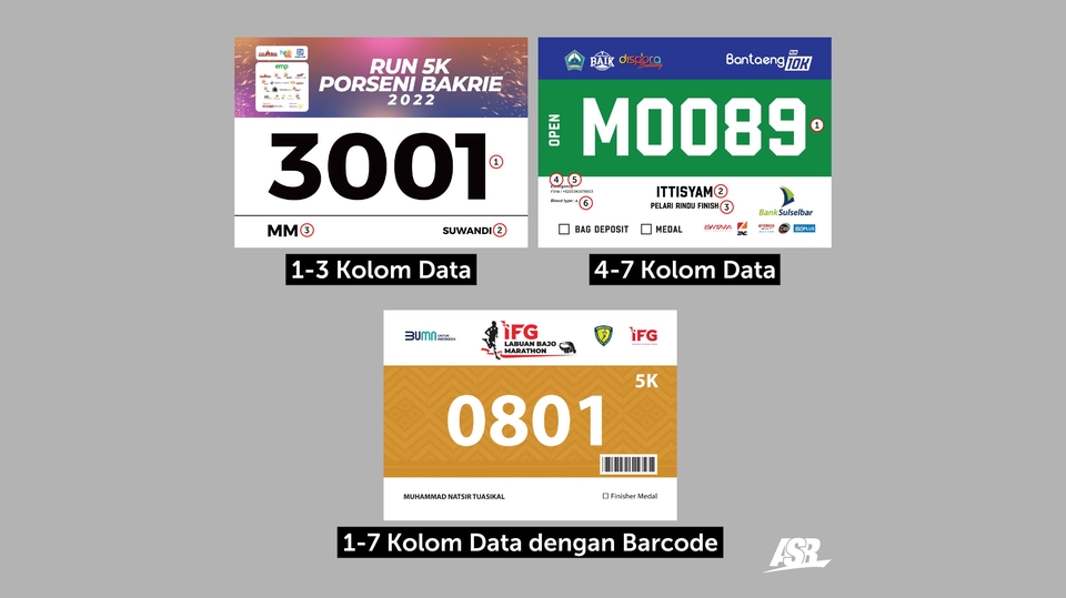 Nomorator - Batch Numbering - Print Merge Nomor lari BIB voucher barcode