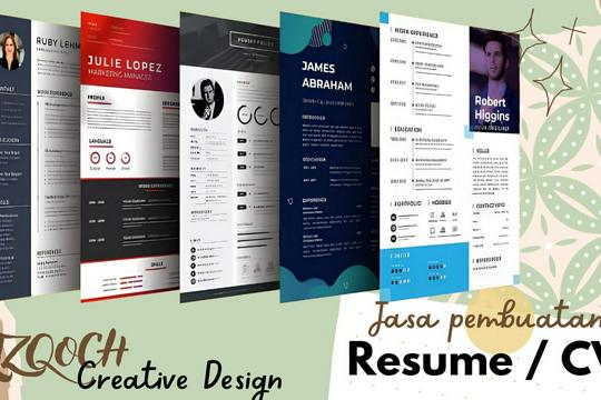 Jasa pembuatan CV / Resume dengan Design kreatif dan modern