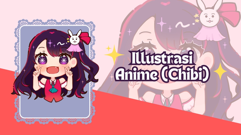 Custom Illustrasi Karakter Anime Chibi
