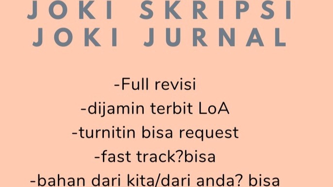 joki skripsi dari 0 - 100% | swap skripsi ke jurnal | kamu duduk maniz ...