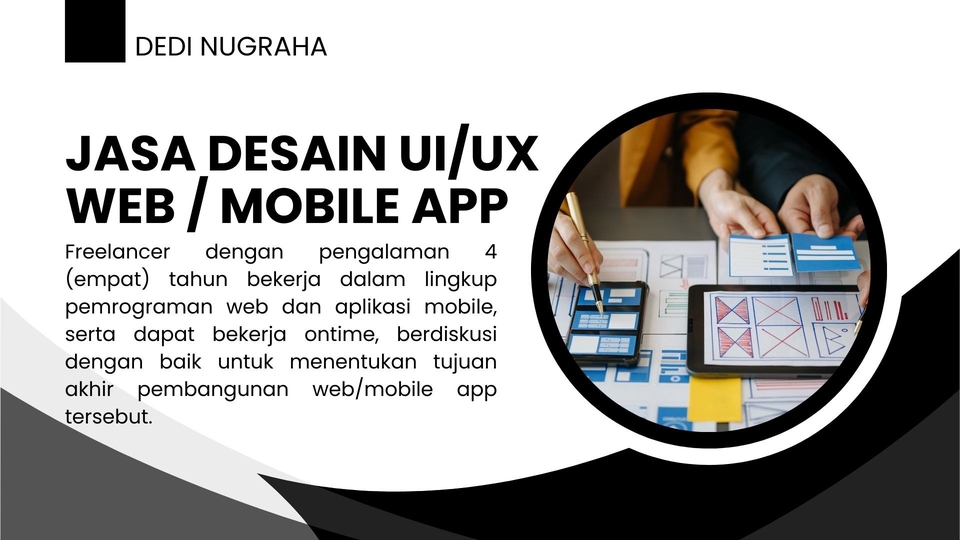Jasa desain ui / ux untuk tampilan website dan/atau mobile app