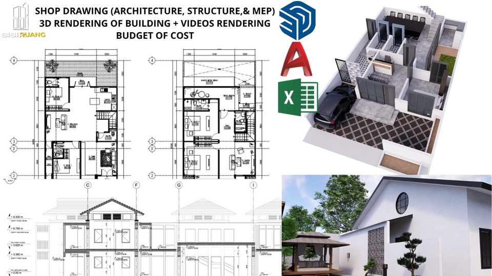 JASA DRAFTER GAMBAR KERJA/ DESAIN BANGUNAN (SHOP DRAWING, ASBUILT DRAWING DLL.)