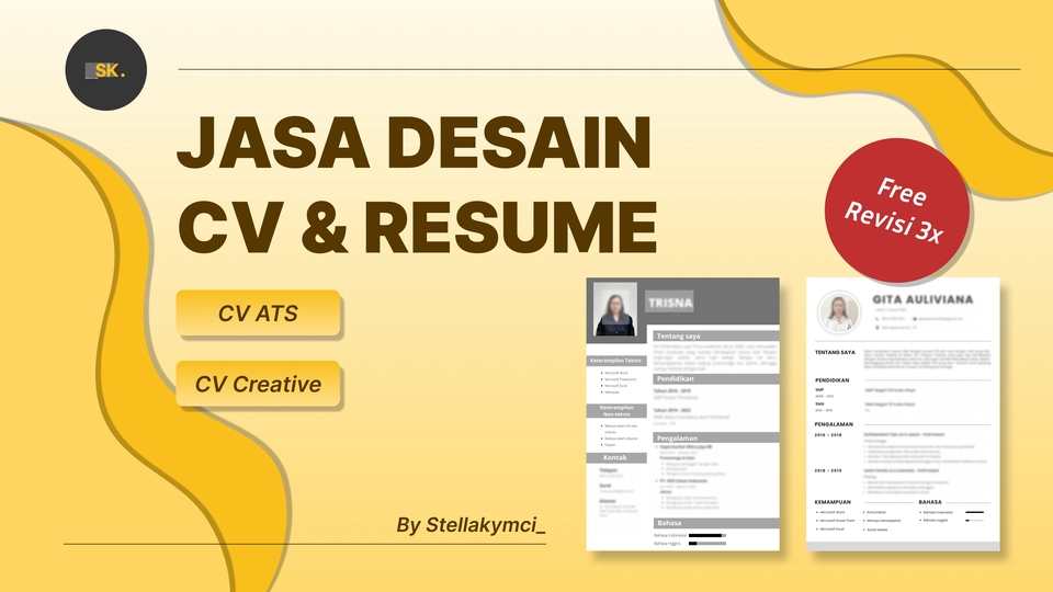 Jasa Desain CV RESUME Berkualitas, Murah, Detail dan Menarik - Profesional