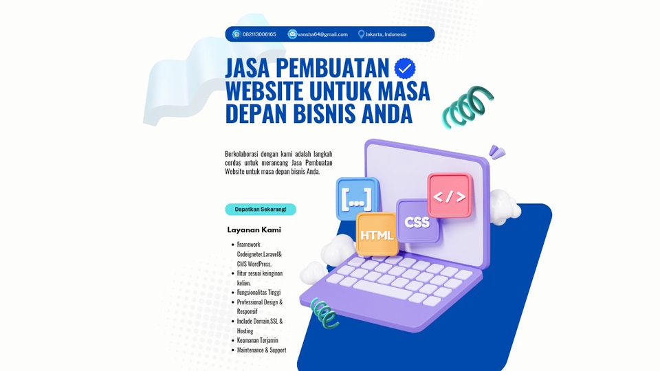 Jasa Pembuatan Aplikasi Web dan Website dengan CodeIgniter, laravel & WordPress
